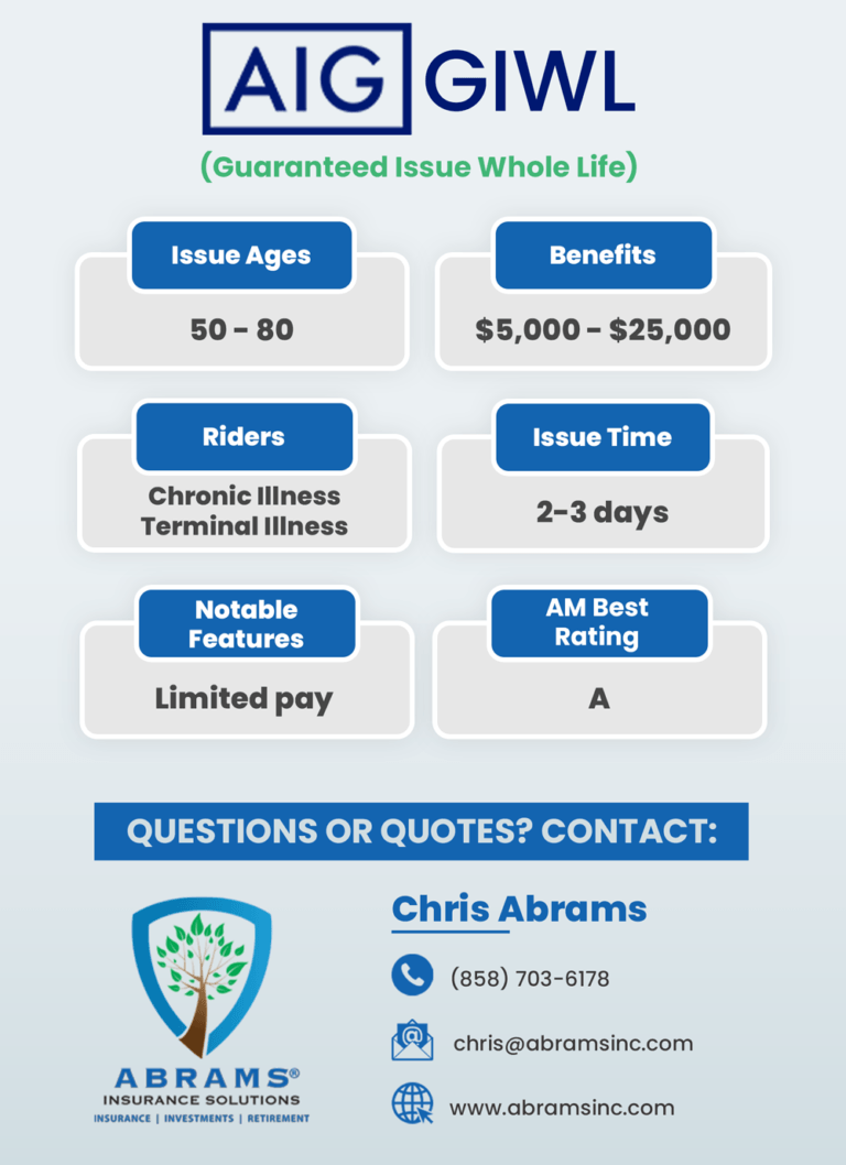 AIG GIWL Review: Guaranteed Issue Whole Life Insurance
